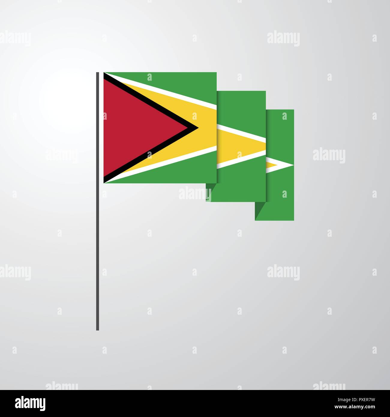 Guyana waving Flag creative background Stock Vector Image & Art - Alamy