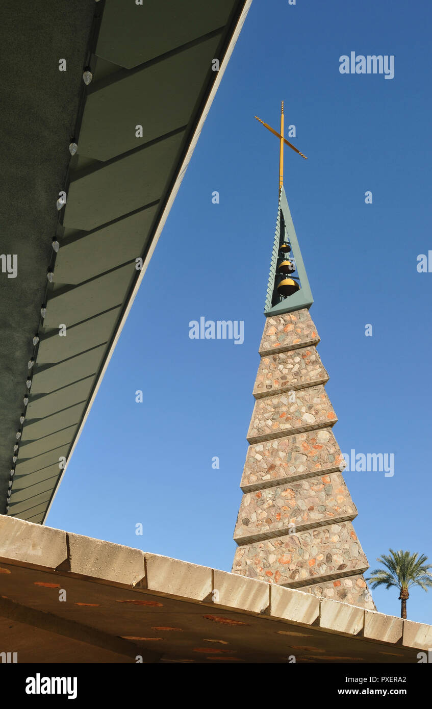 Bell tower of First Christian Church in Phoenix, Arizona, which was ...