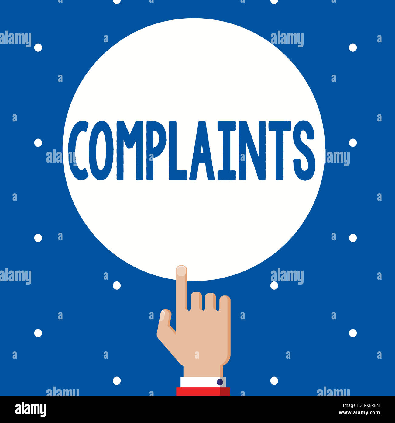 Handwriting text Complaints. Concept meaning Statement that something ...