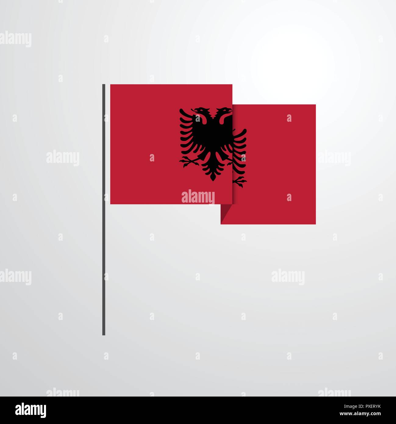 Albania waving Flag design vector Stock Vector Image & Art - Alamy