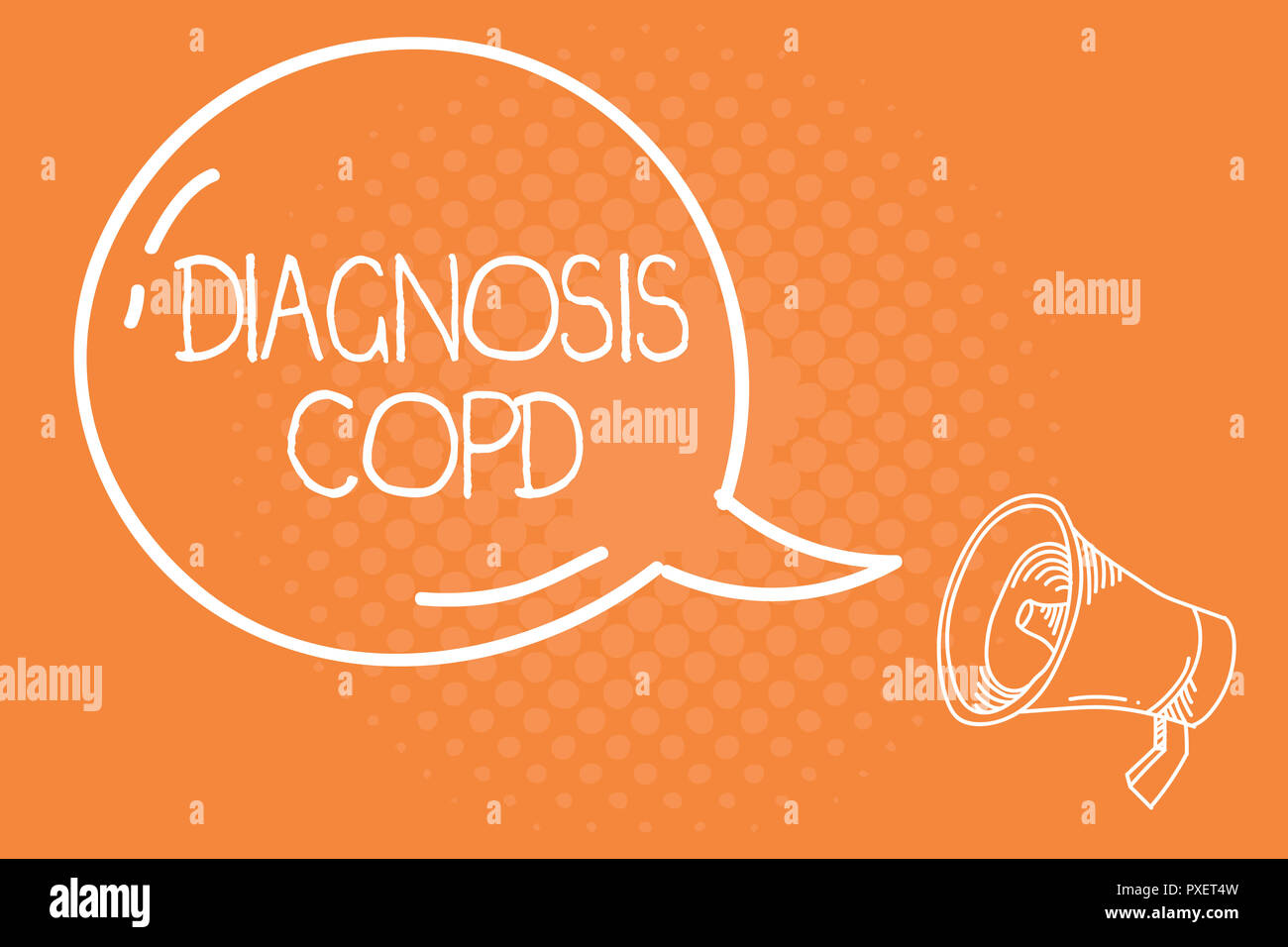 Handwriting text Diagnosis Copd. Concept meaning obstruction of lung ...
