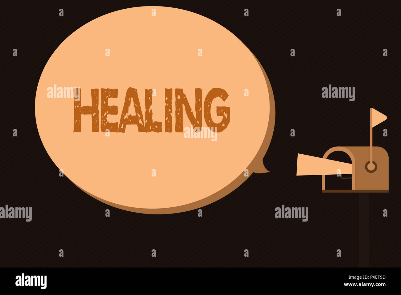 Handwriting text Healing. Concept meaning process of making or becoming ...