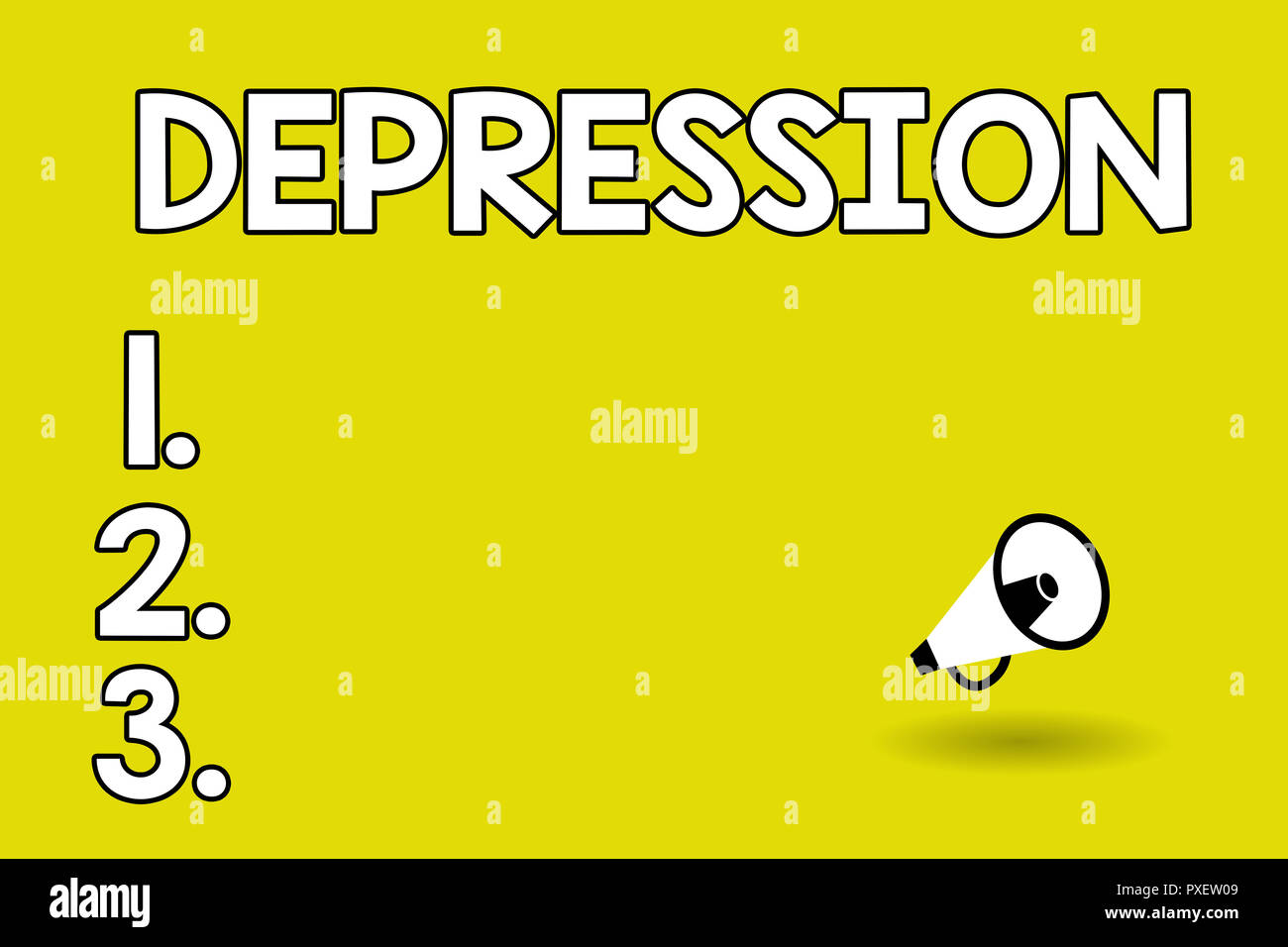 Word writing text Depression. Business concept for Feelings of severe ...