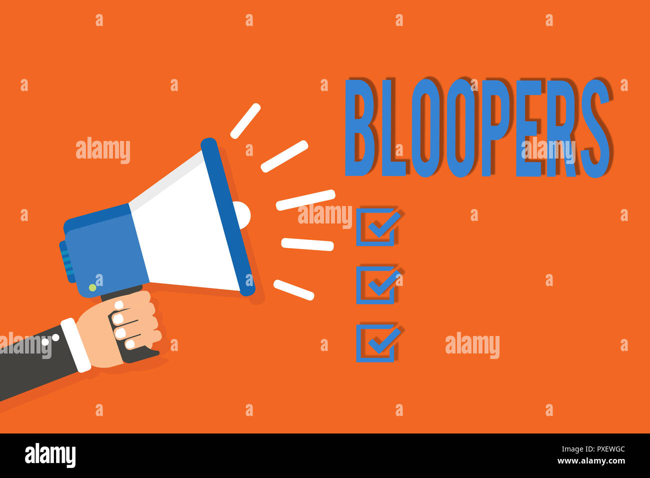 Word writing text Bloopers. Business concept for Embarrassing errors ...