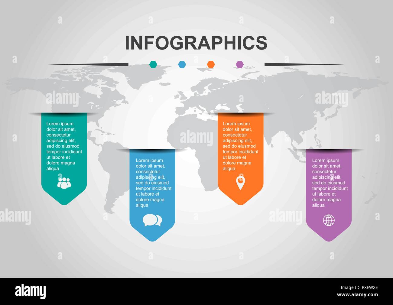 Set of infographic design template with banners, stock vector Stock ...