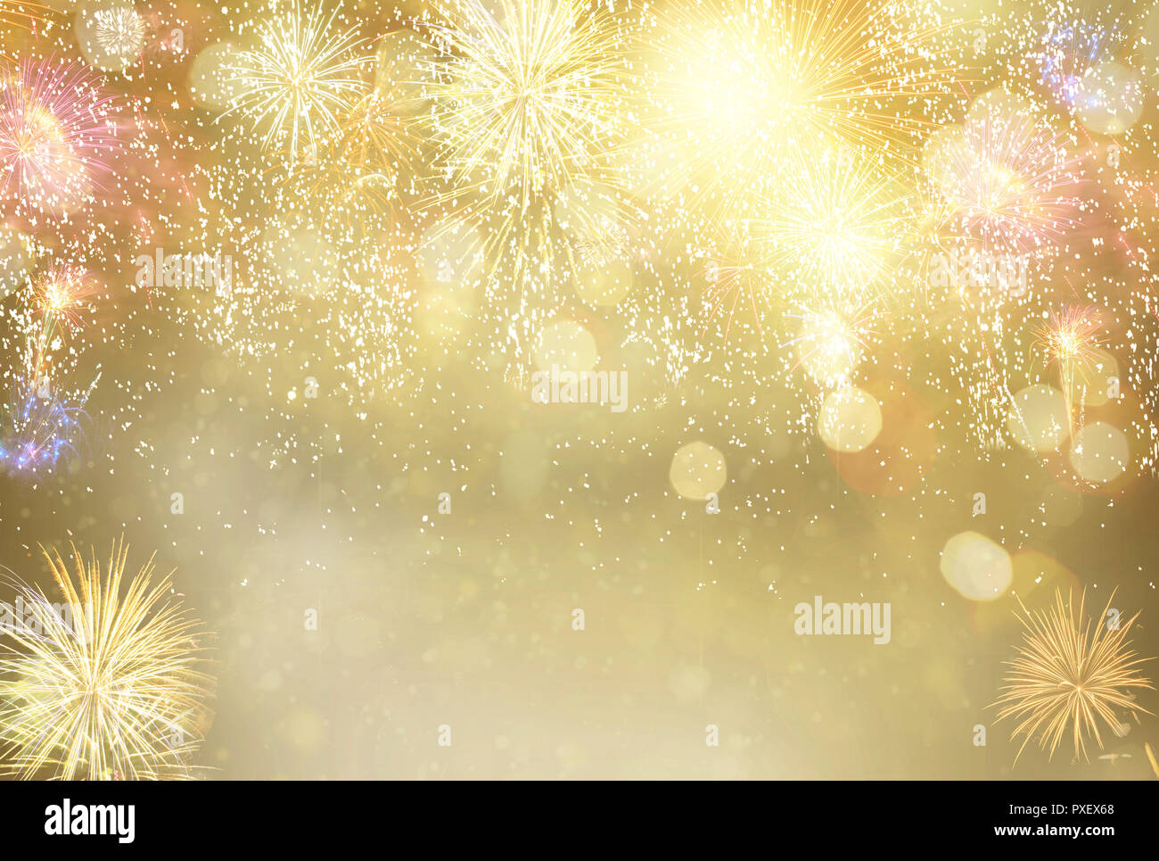 Fireworks and bokeh lights concept Stock Photo - Alamy