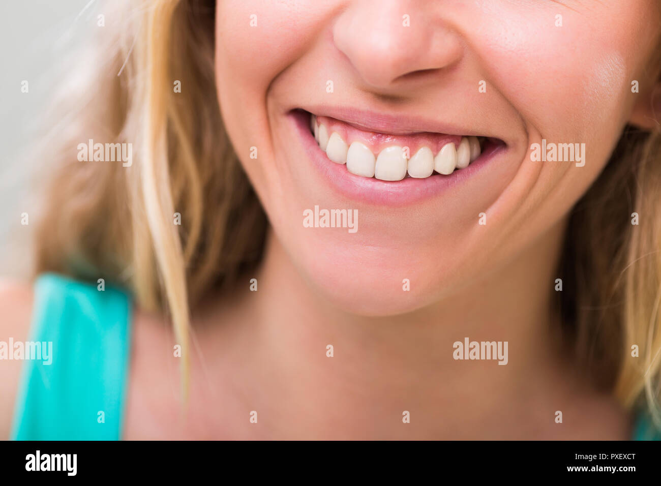Photo of woman with beautiful white teeth Stock Photo - Alamy