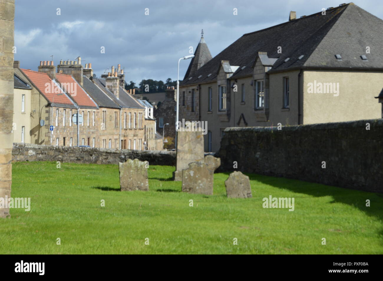 Cupar Old Parish Church, with early 15th century tower and spire of ...