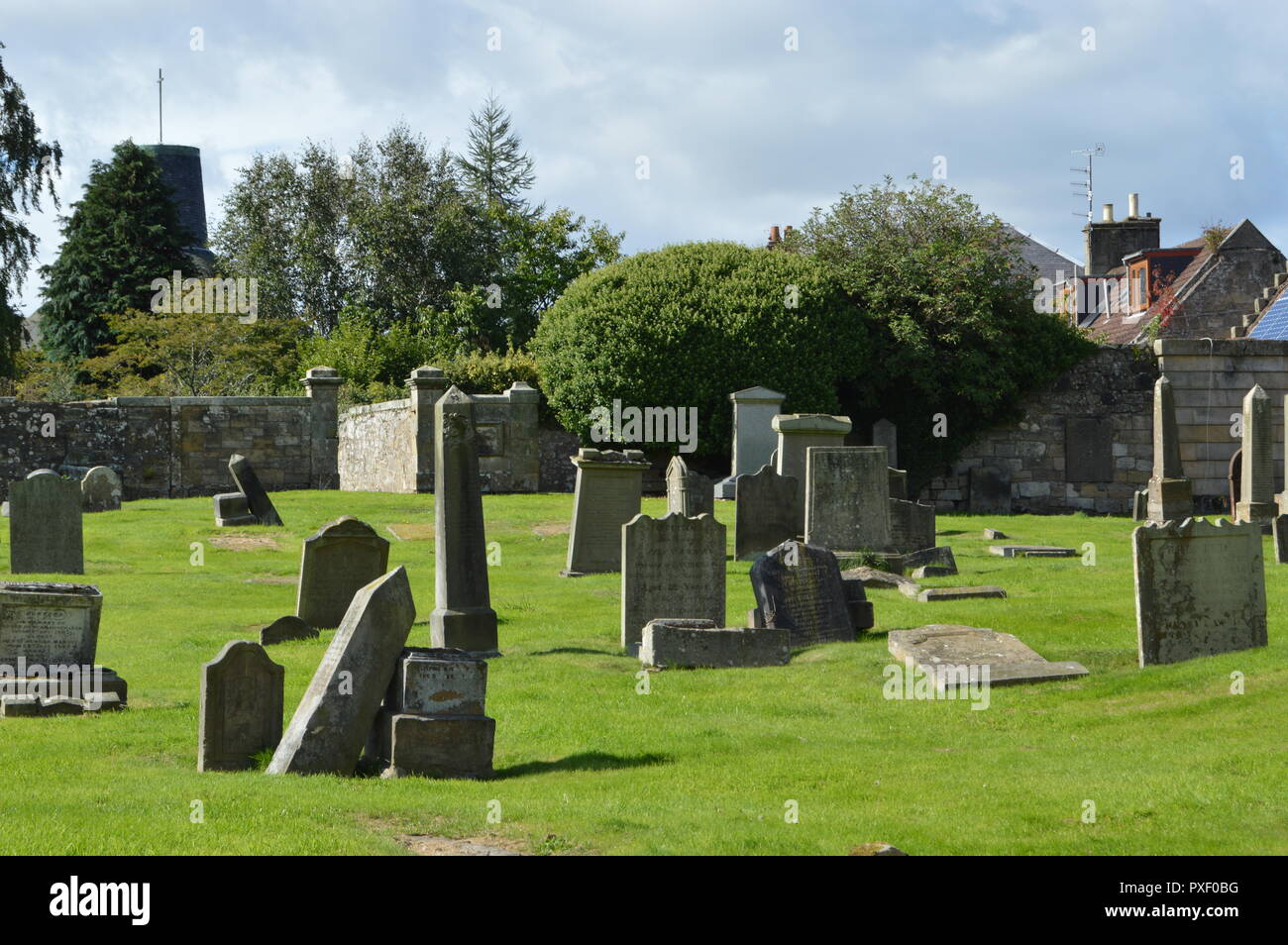 Cupar Old Parish Church, with early 15th century tower and spire of ...