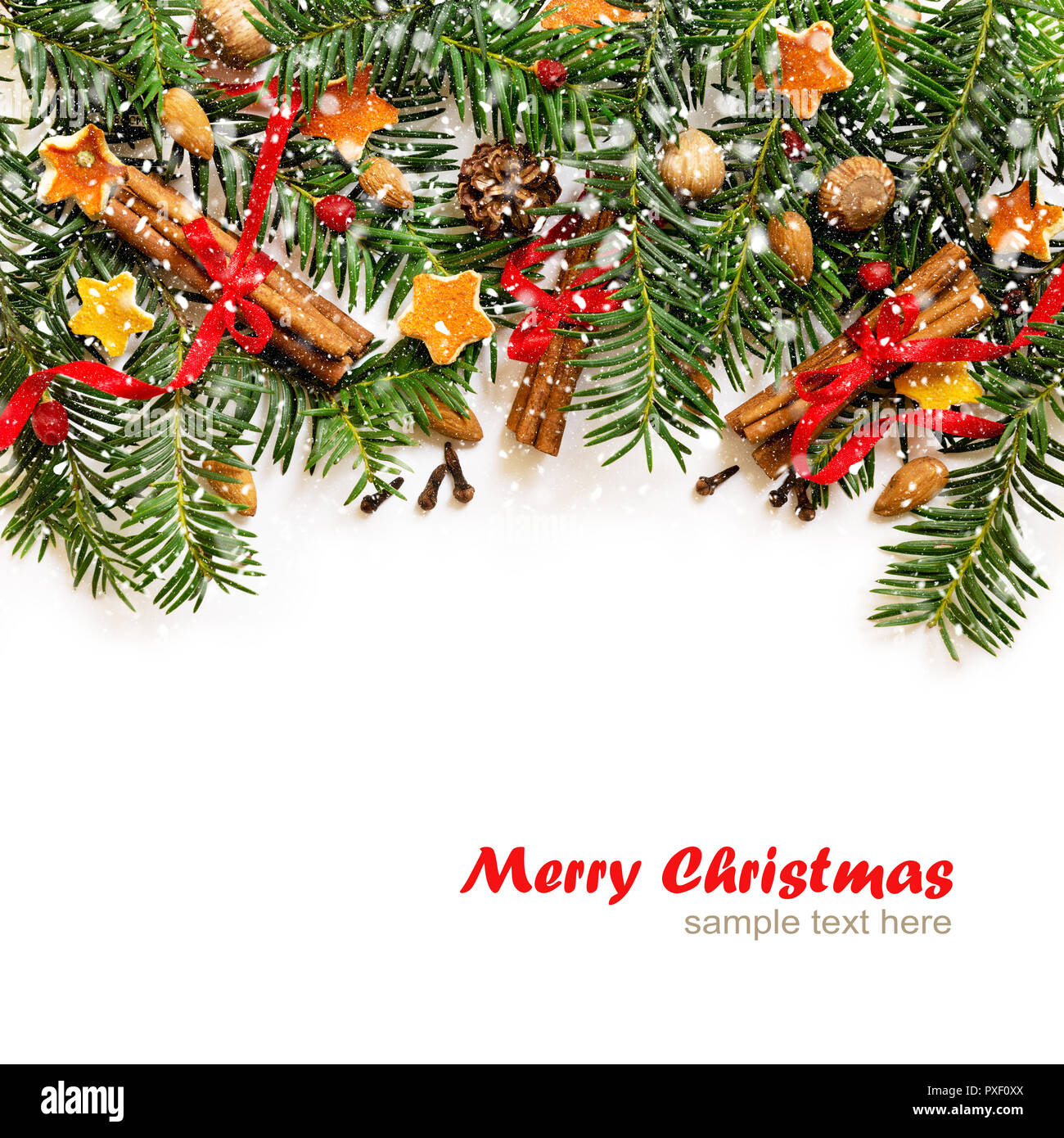 Christmas border design on the white background Stock Photo - Alamy