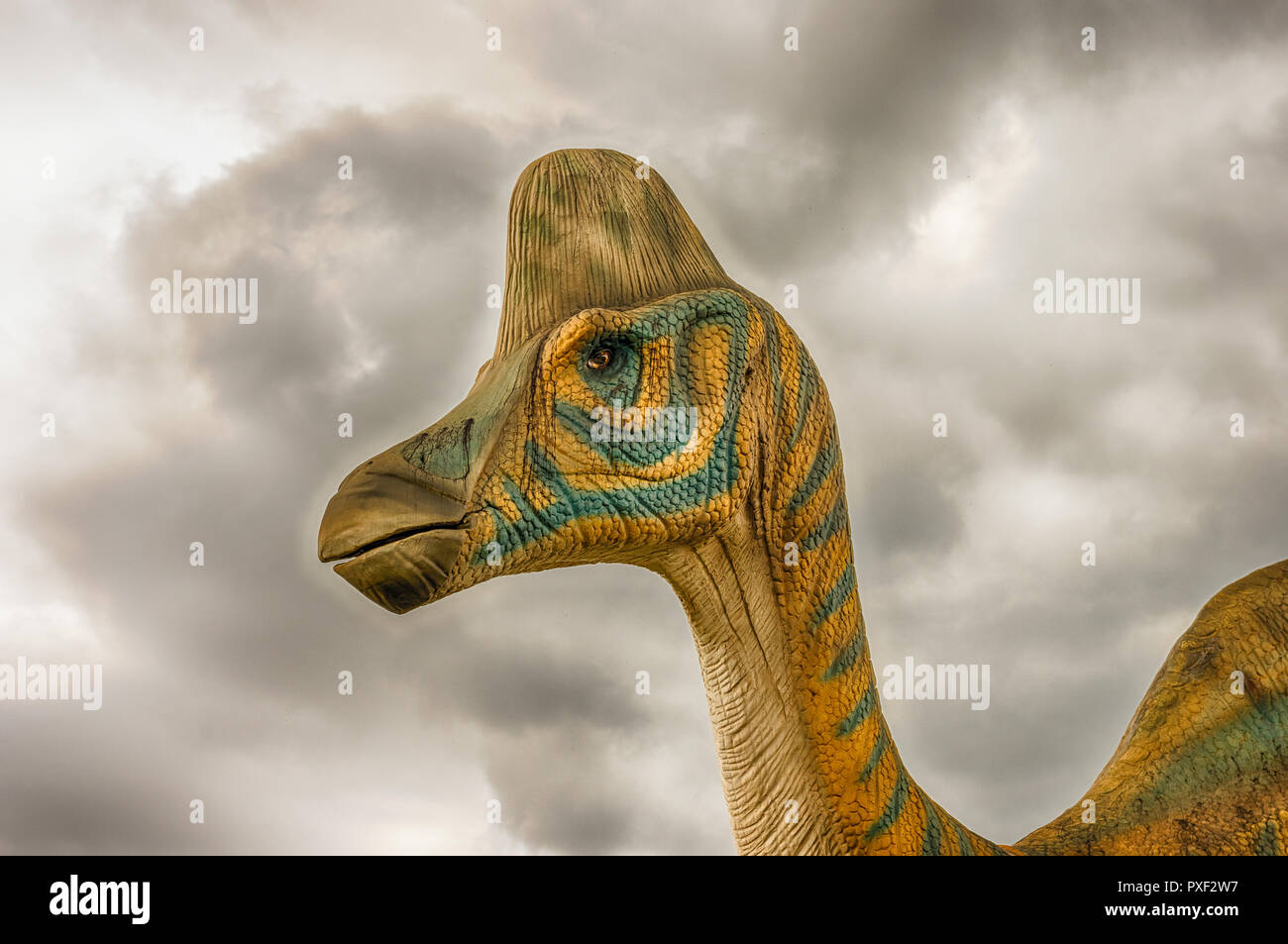 SAN MARCO IN LAMIS, ITALY - JUNE 9: Lambeosaurus dinosaur, featured in ...