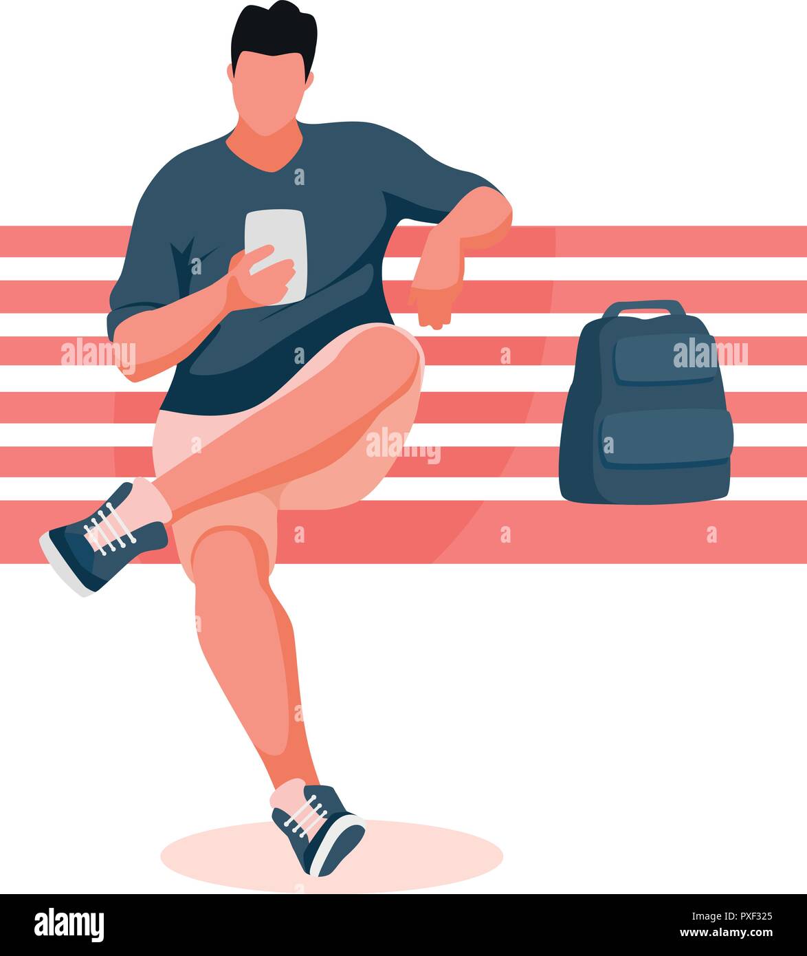 Uses his cell phone Stock Vector Images - Alamy