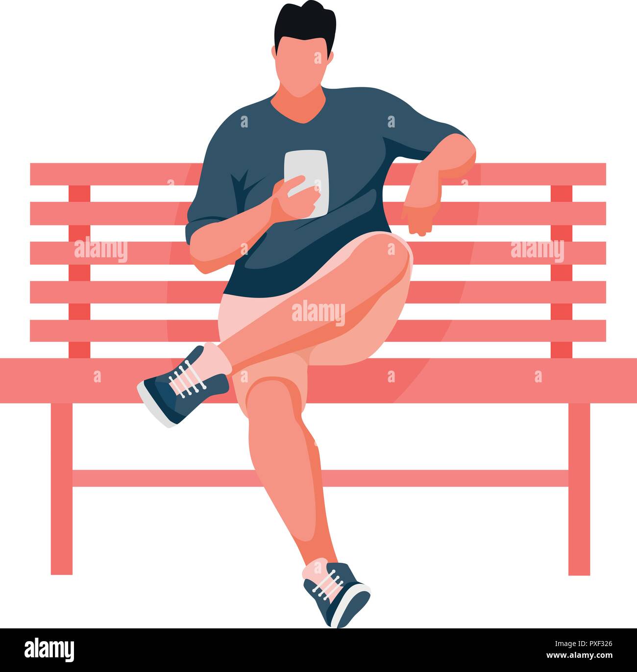 Cartoon Person Sitting On A Bench