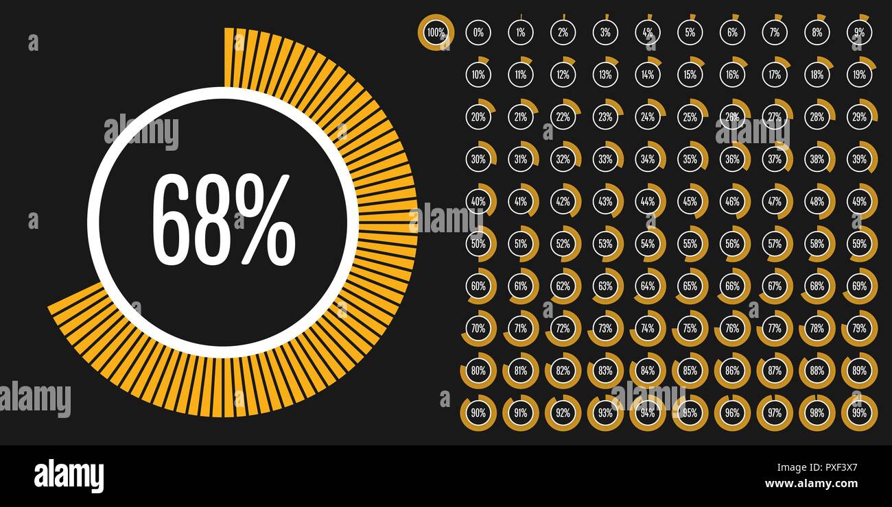 Set of circle percentage diagrams from 0 to 100 ready-to-use for web ...