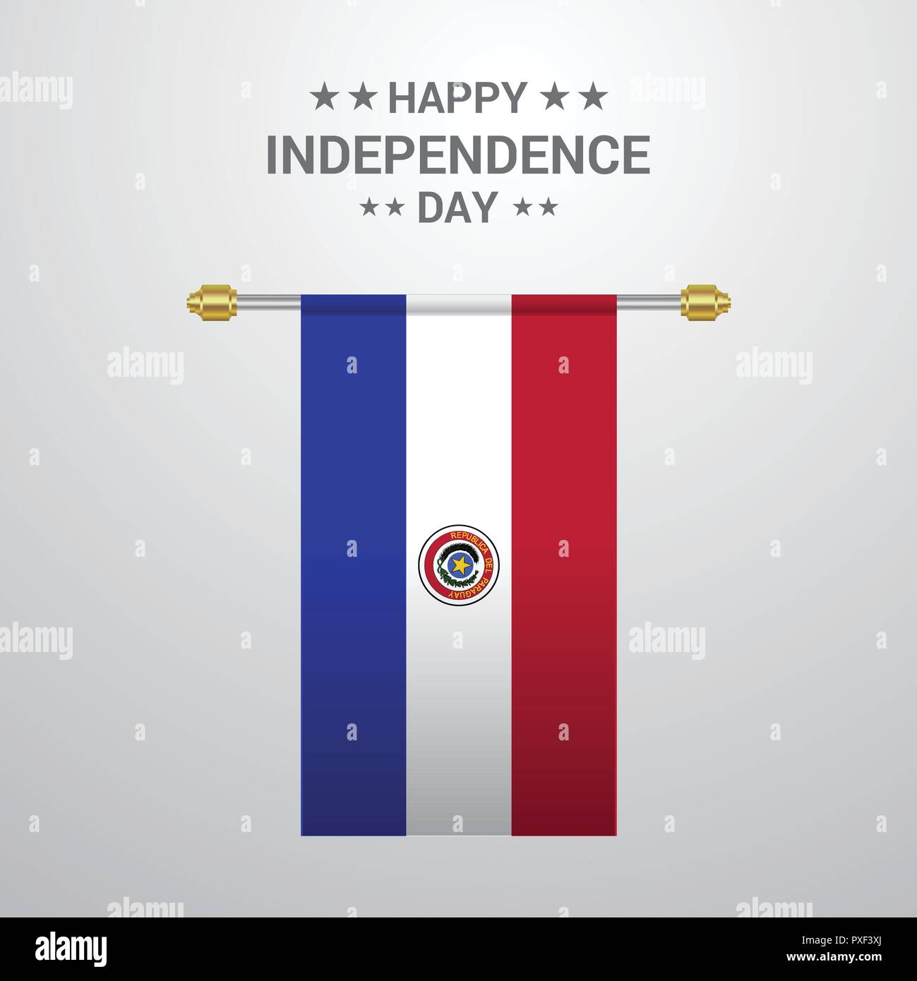 Paraguay Independence day hanging flag background Stock Vector Image ...