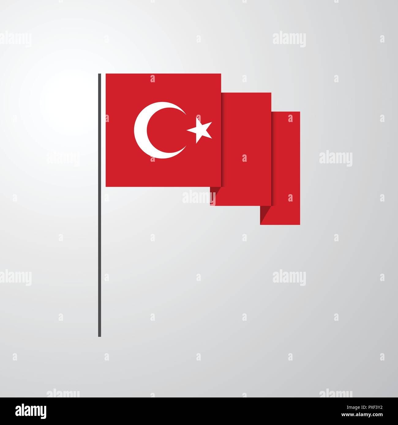 Turkey waving Flag creative background Stock Vector Image & Art - Alamy