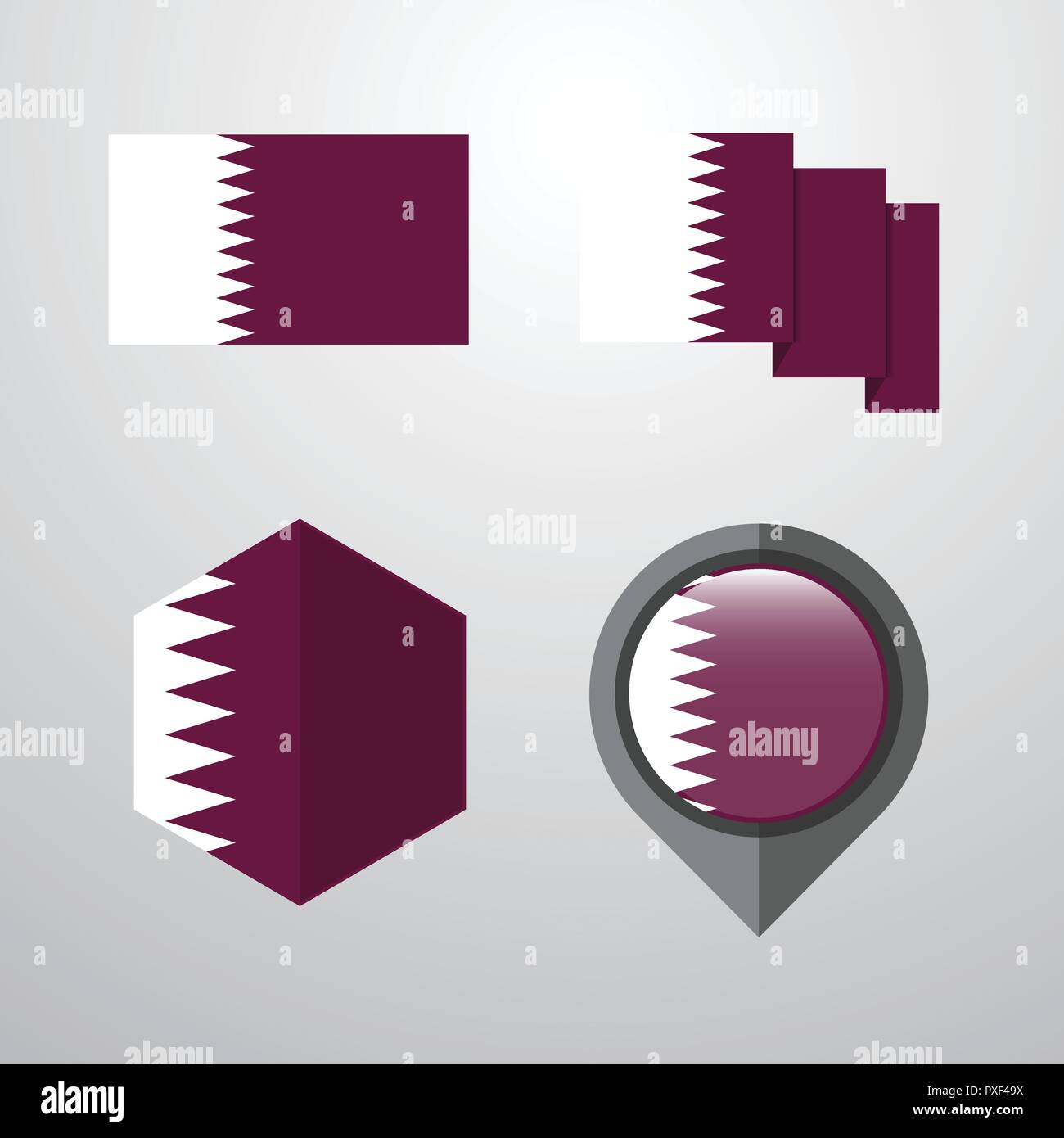 Qatar flag design set vector Stock Vector Image & Art - Alamy