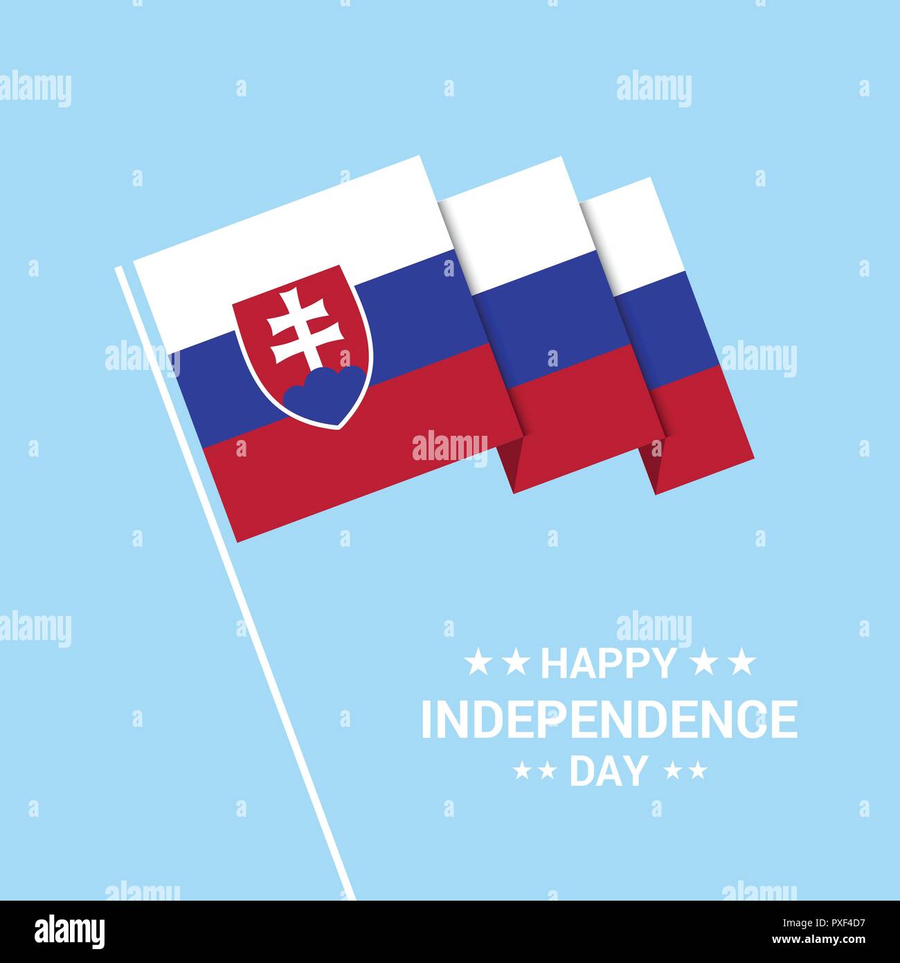 Slovakia Independence day typographic design with flag vector Stock ...