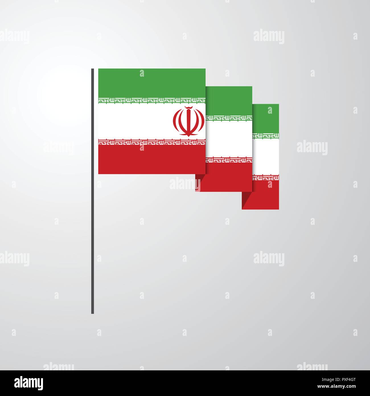 Waving iranian flag Stock Vector Images - Alamy