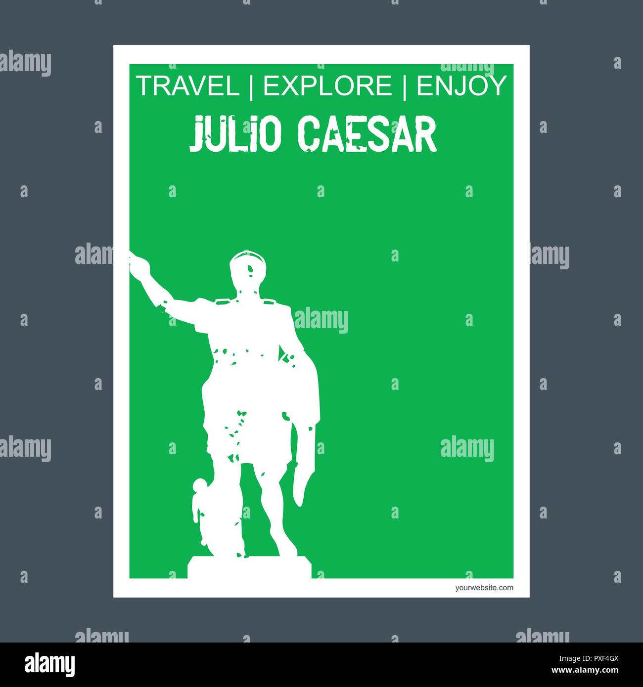 Julio Caesar monument landmark brochure Flat style and typography ...