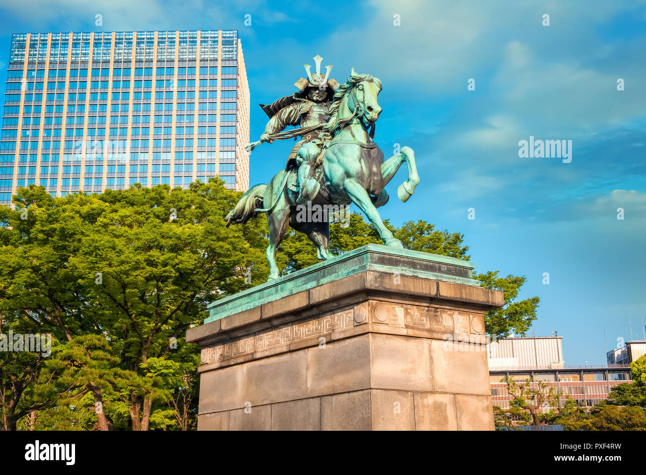 Statue of Kusunoki Masashige, famed Japanese samurai at the East Garden ...