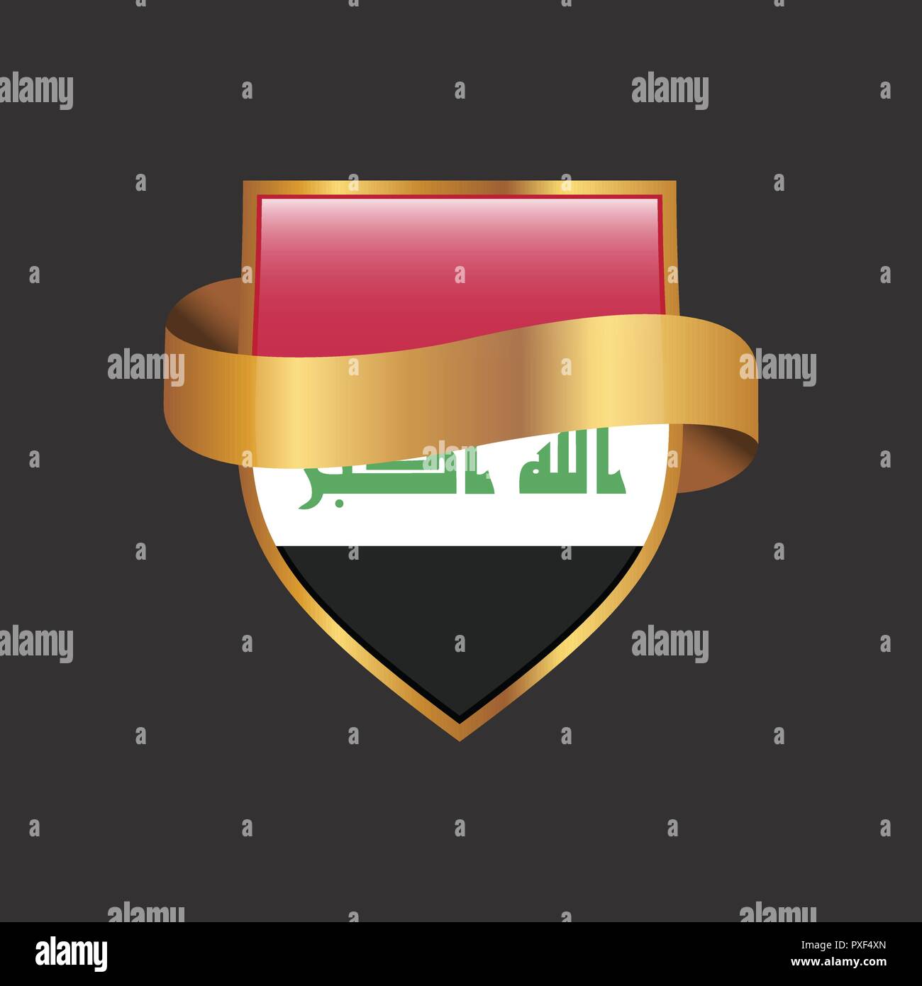 Iraq flag Golden badge design vector Stock Vector Image & Art - Alamy