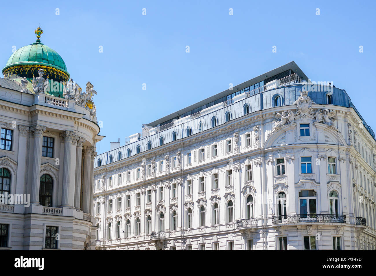 Hofburg imperial palace of Habsburg dynasty near building in Wien ...