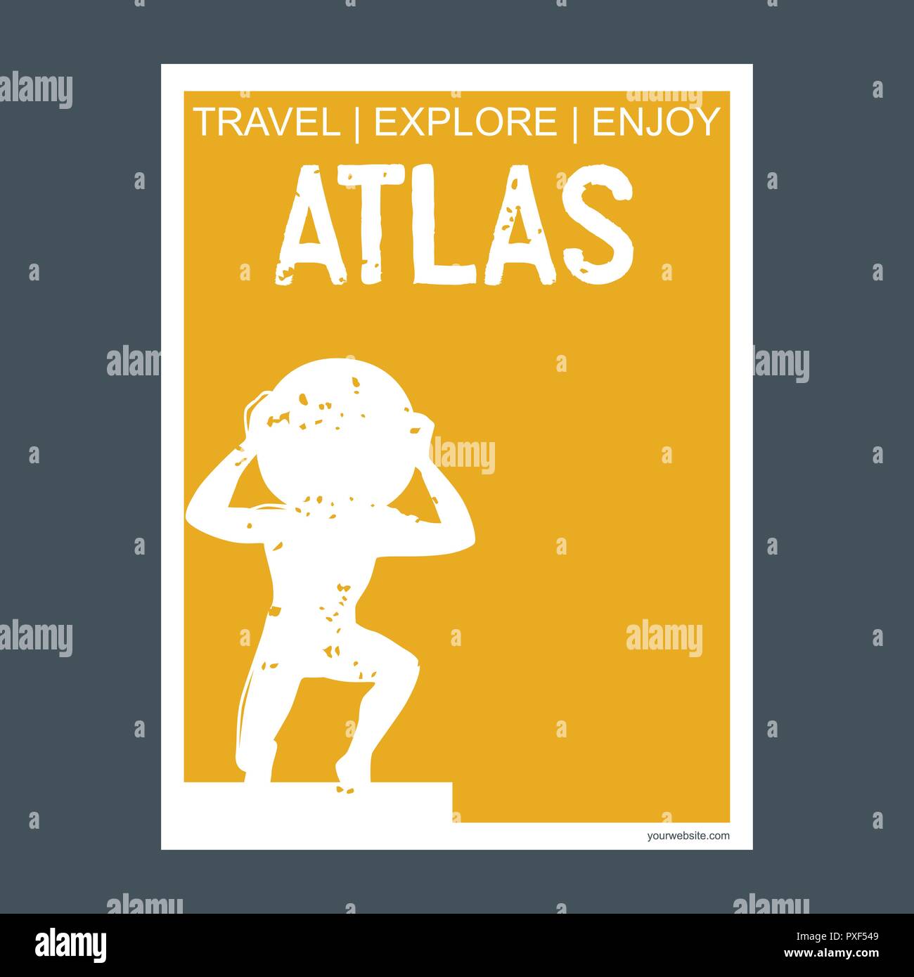 Atlas monument landmark brochure Flat style and typography vector Stock ...
