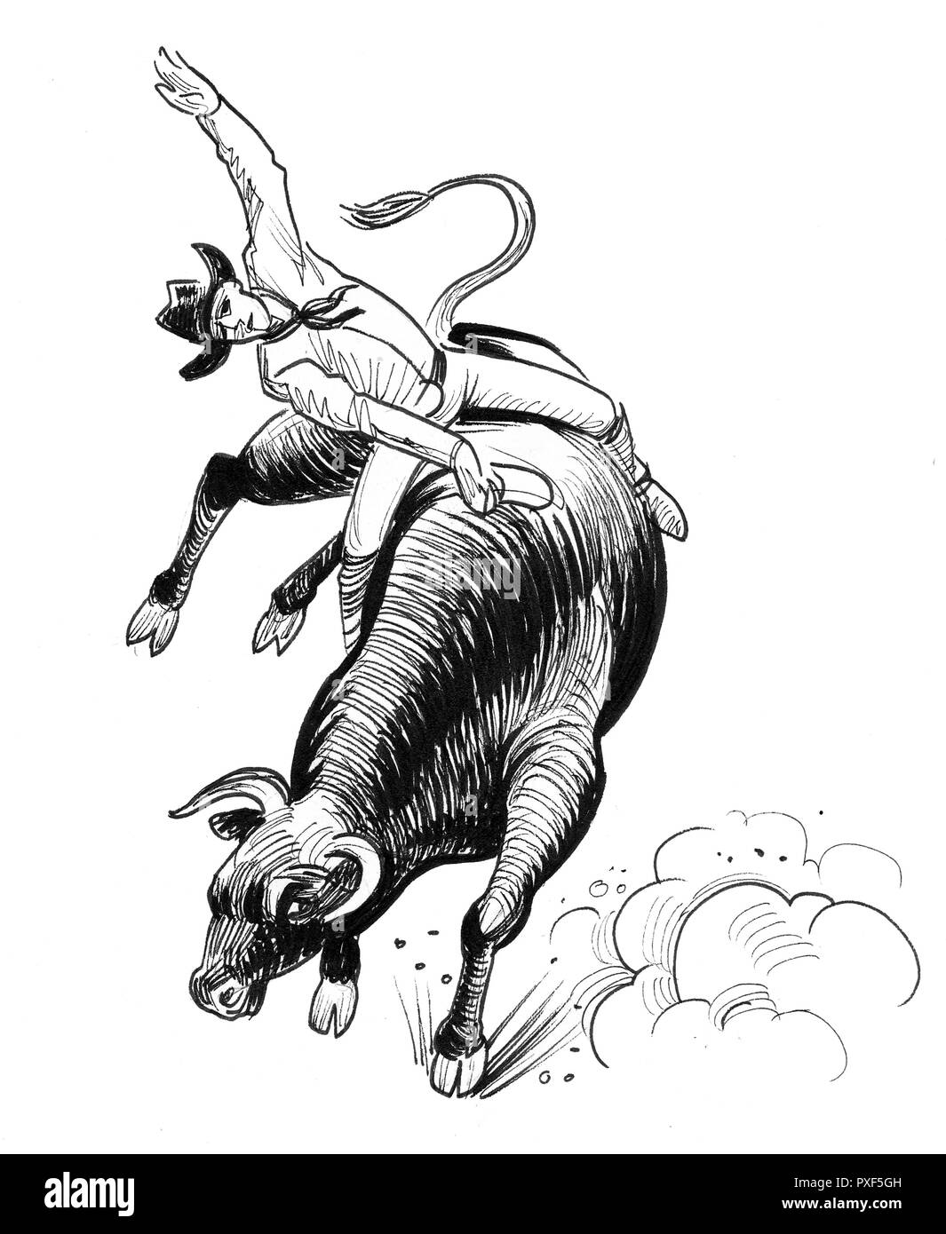 Rodeo bull Black and White Stock Photos & Images - Alamy