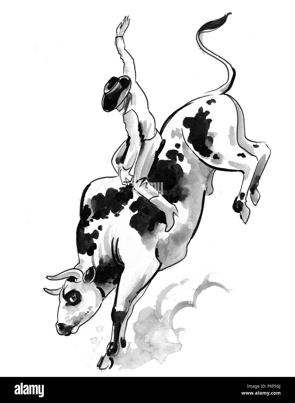 Bull Riding Drawings