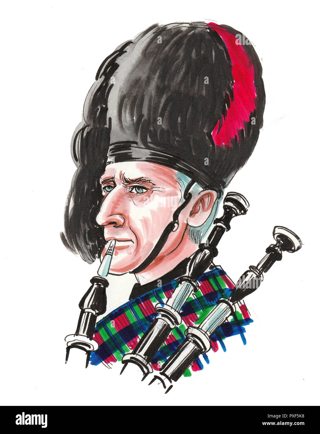 Bagpiper Drawing