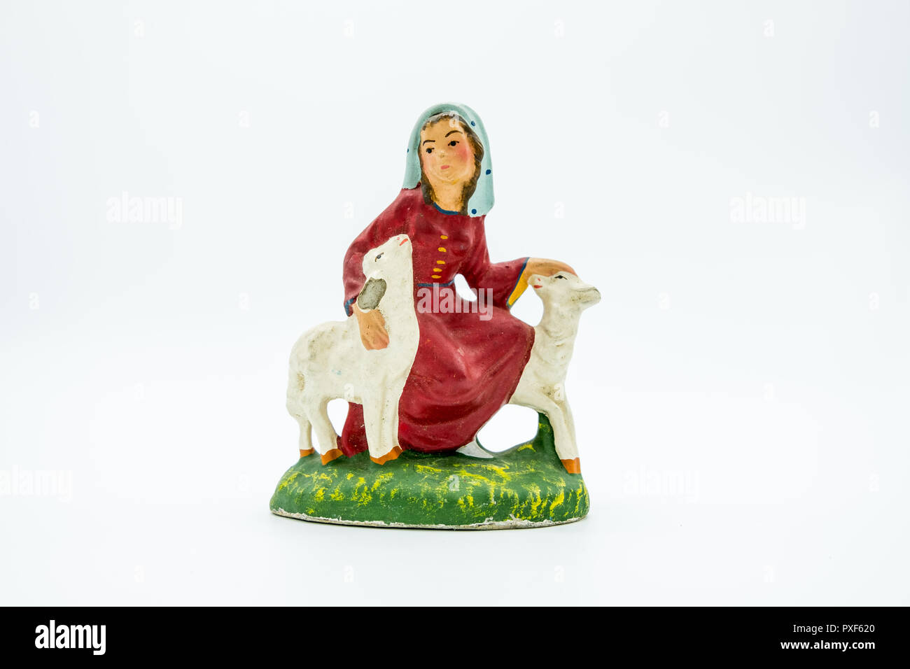 Christian nativity scene figure isolated on white background ...