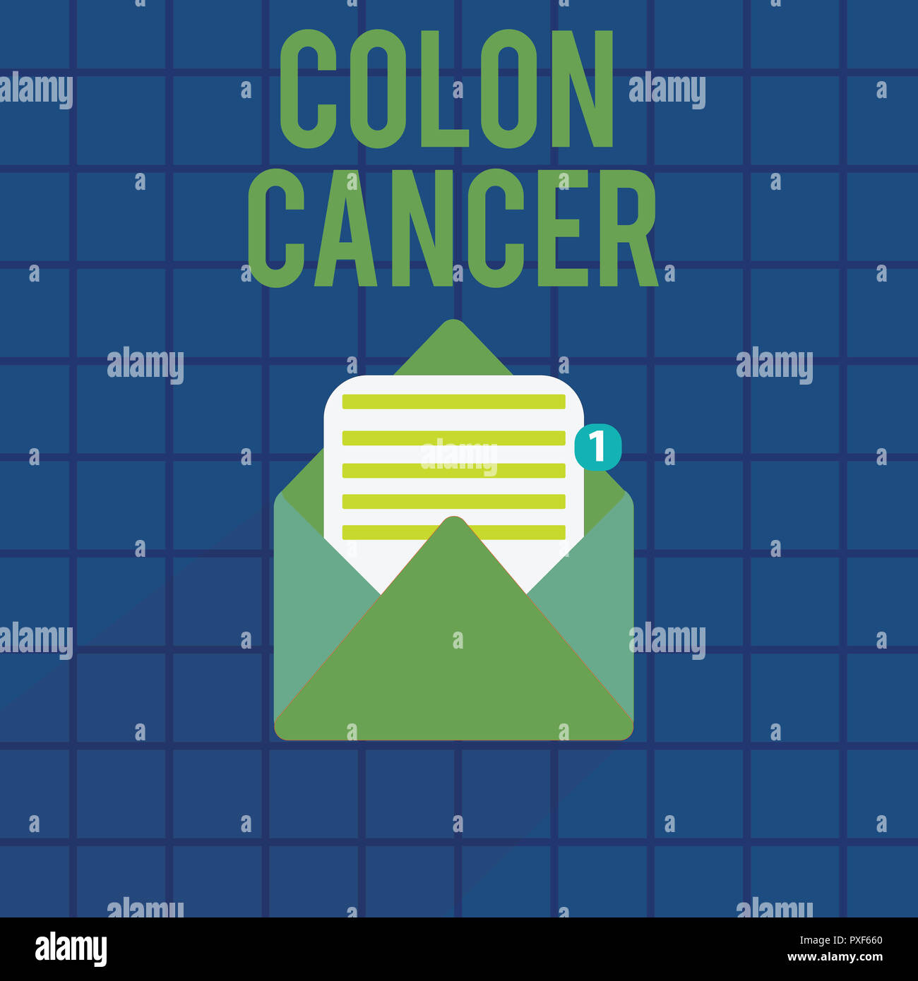 Text sign showing Colon Cancer. Conceptual photo Cancer that forms in ...