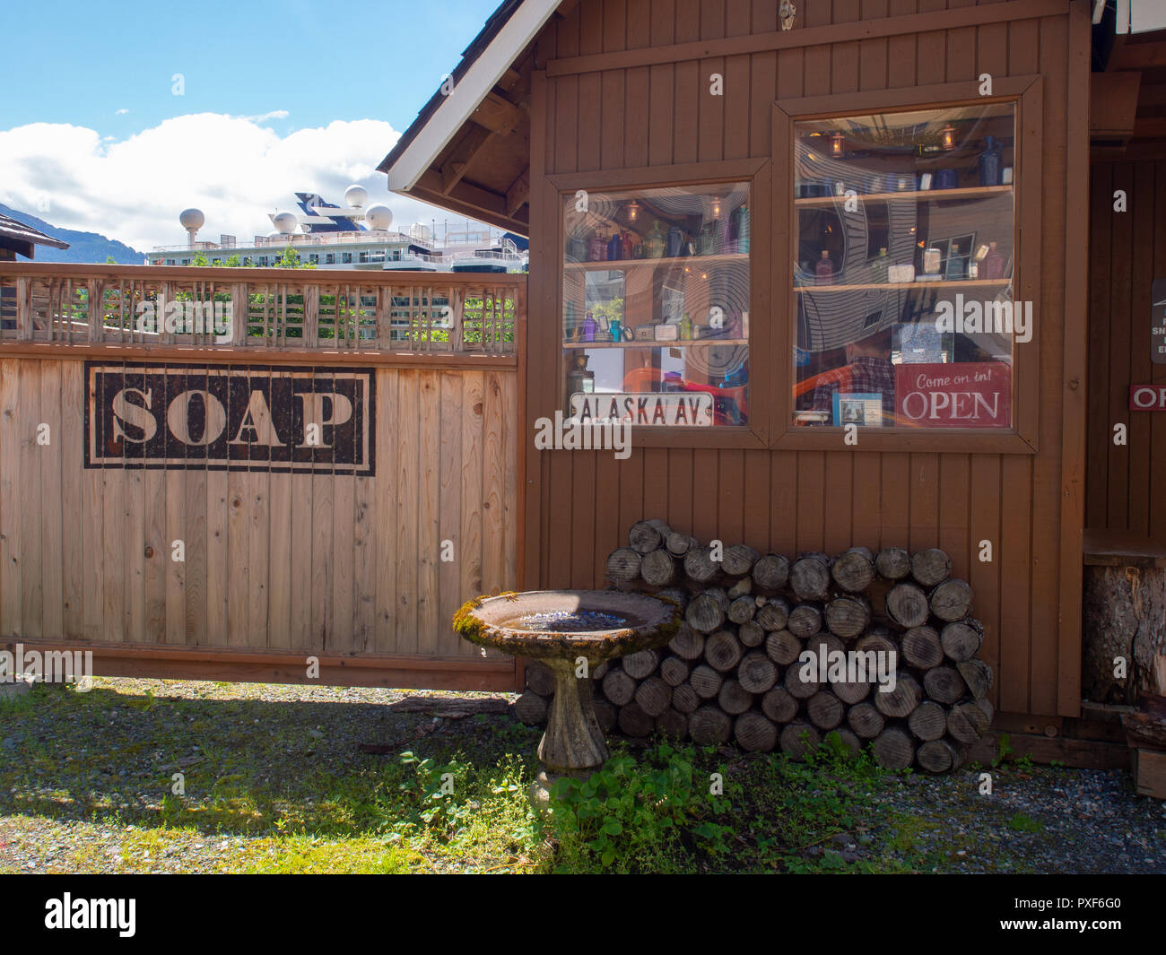Soap Sign And Store Front Stock Photo - Alamy