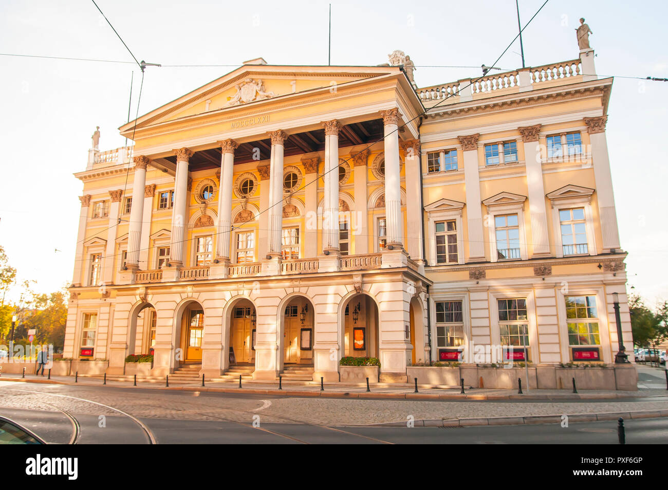 Wroclaw Opera House, Front, façade of the historic building. opened in ...