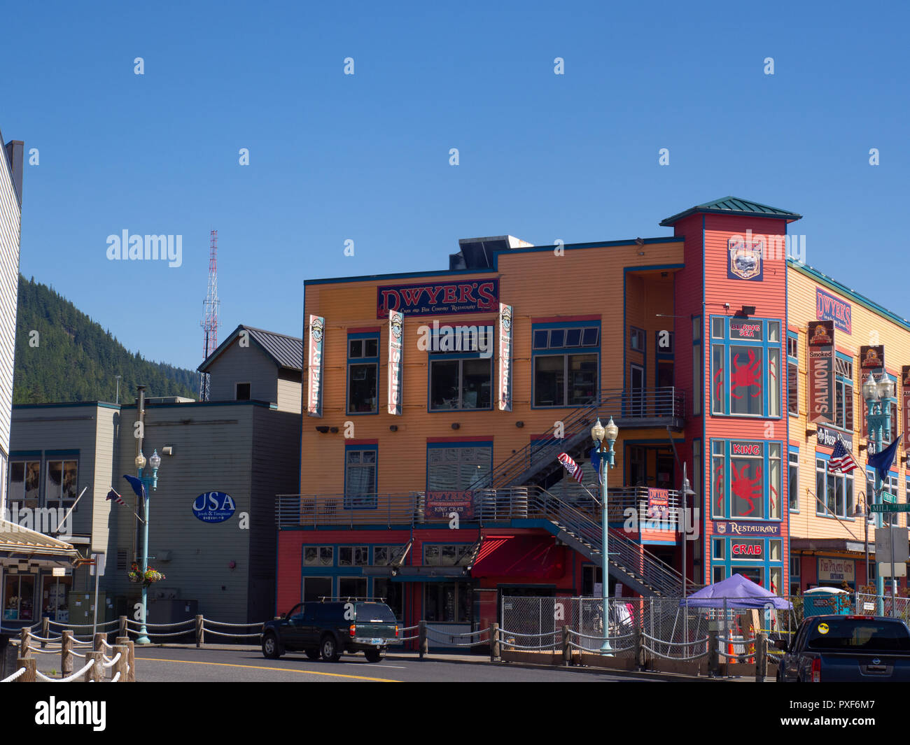 Shops In Ketchikan Stock Photo - Alamy