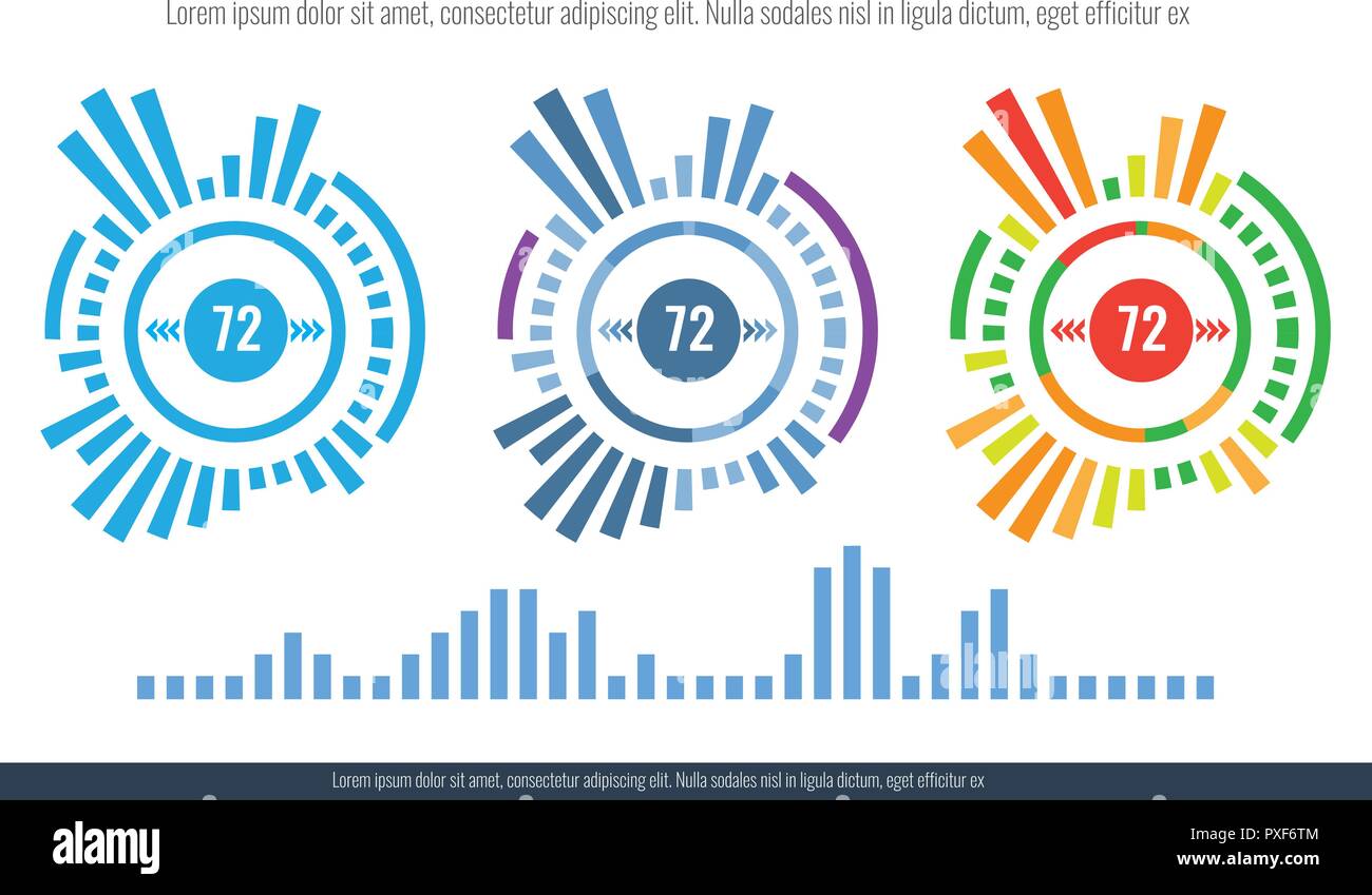 Set of Intelligent technology hud interface. Network management data ...