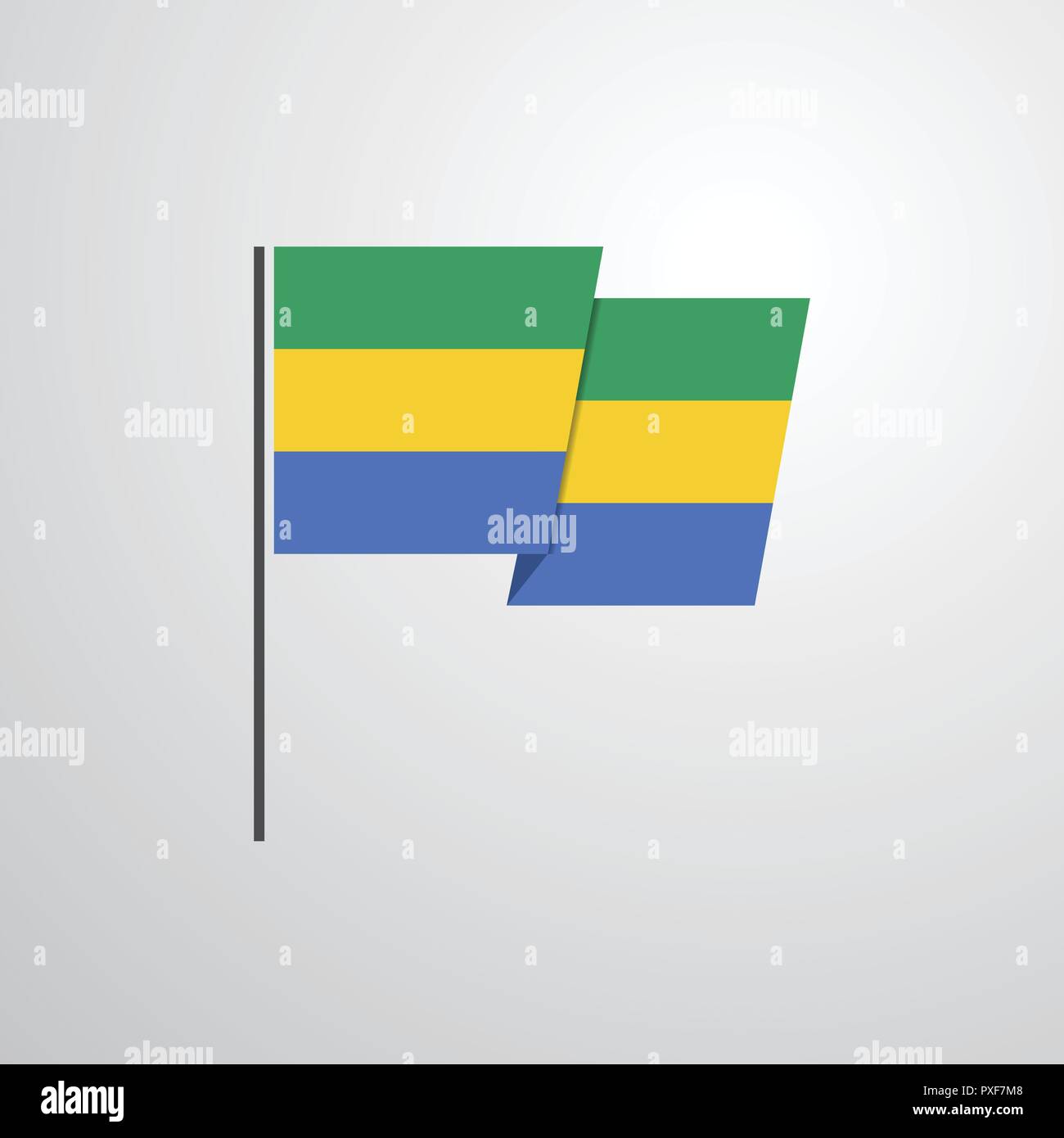 Wavy flag of gabon hi-res stock photography and images - Alamy
