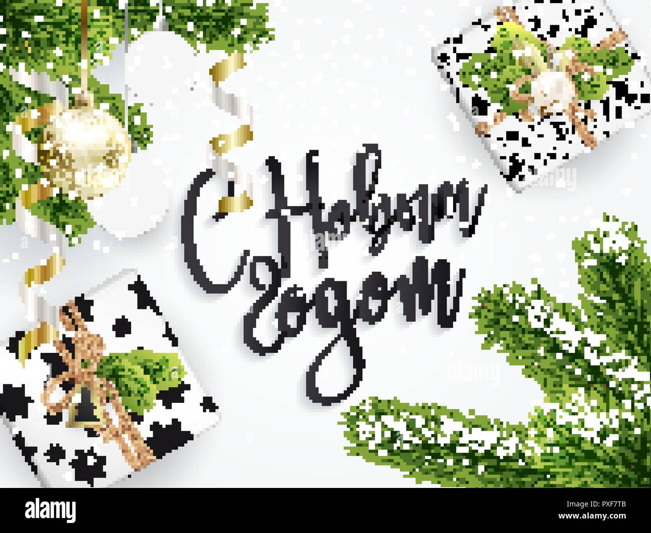 Gift fir branches text Stock Vector Images - Alamy