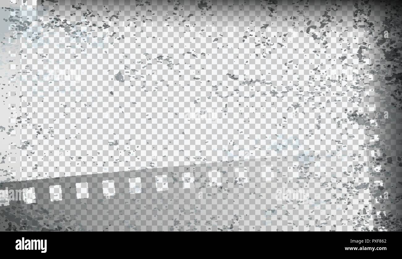 Grunge stained dirty film strips on squared background. Vector ...