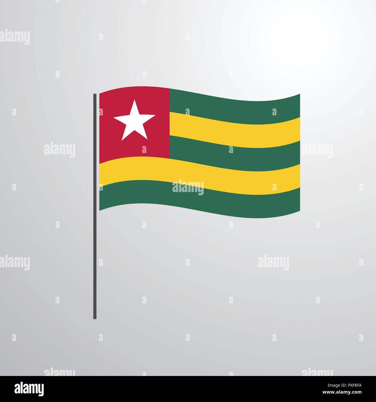Wavy flag of togo Stock Vector Images - Alamy