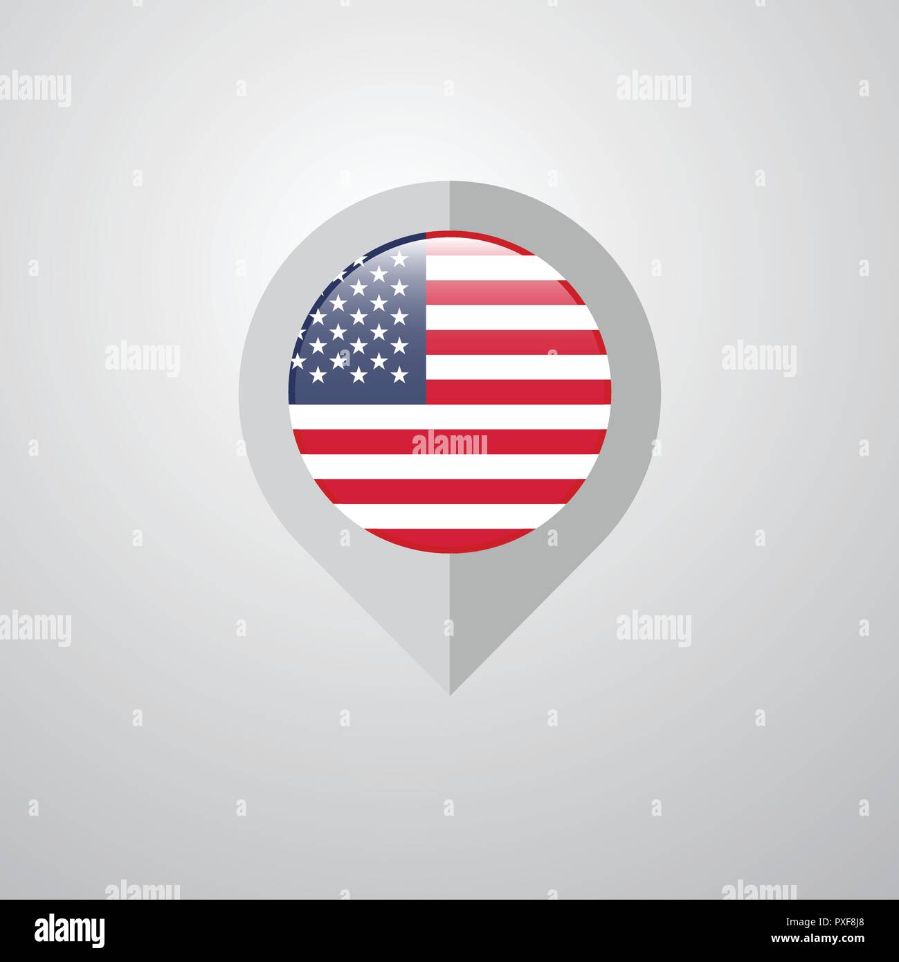 Usa flag pointer map location hi-res stock photography and images - Alamy