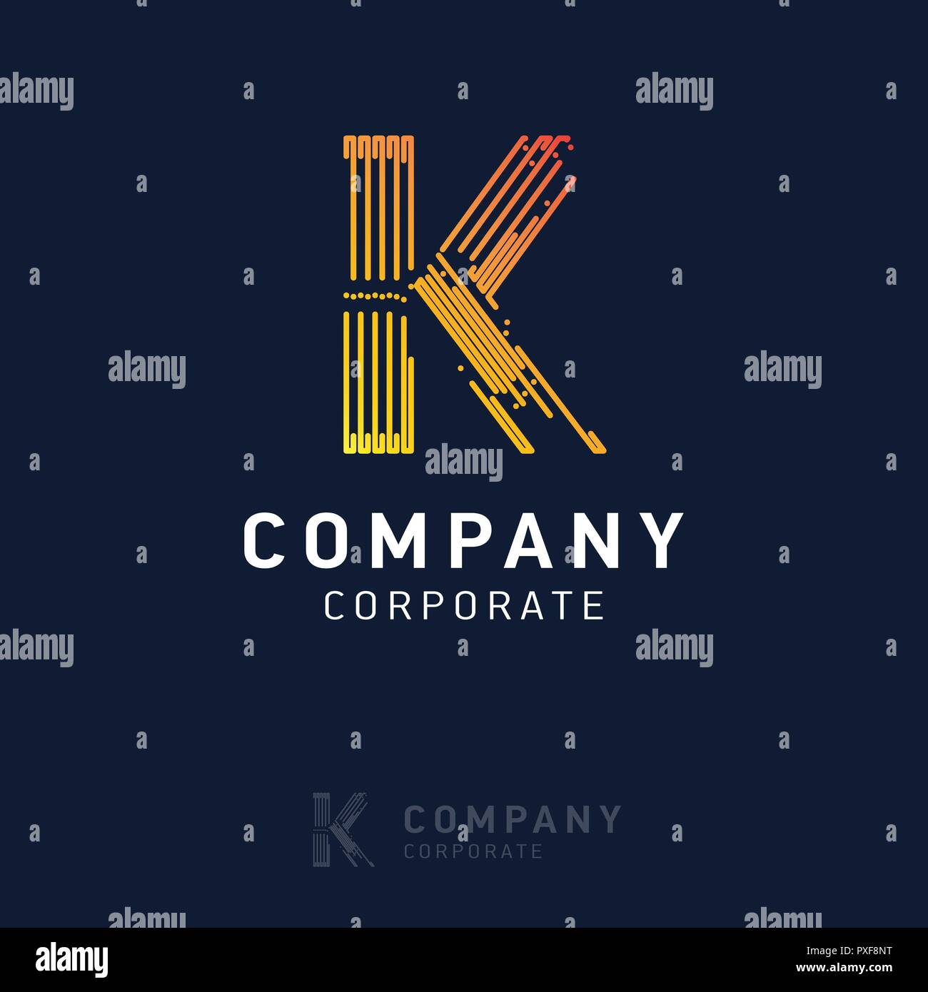 K company logo design with visiting card vector Stock Vector Image & Art - Alamy