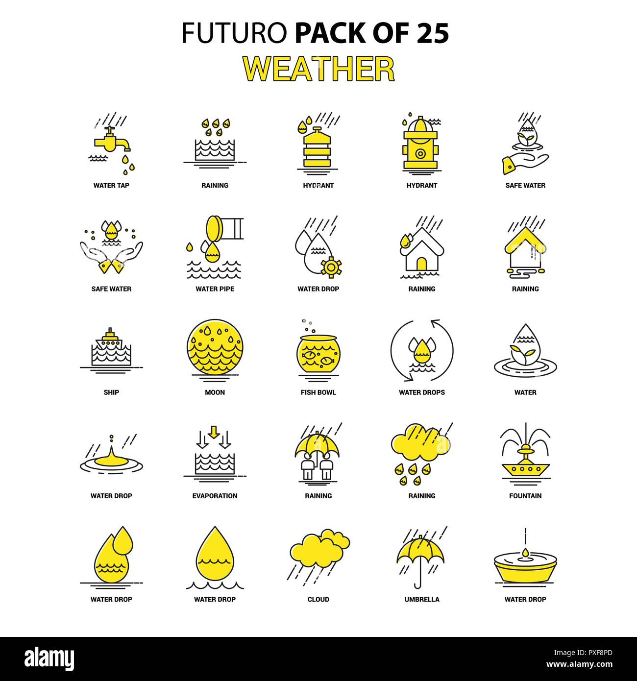 Yellow water hydrant Stock Vector Images - Alamy