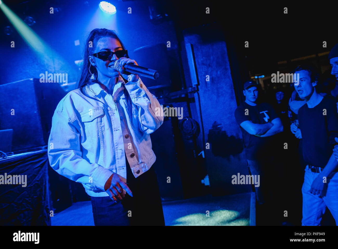 Switzerland, Bern - October 19, 2018. The German rapper Haiyti performs ...