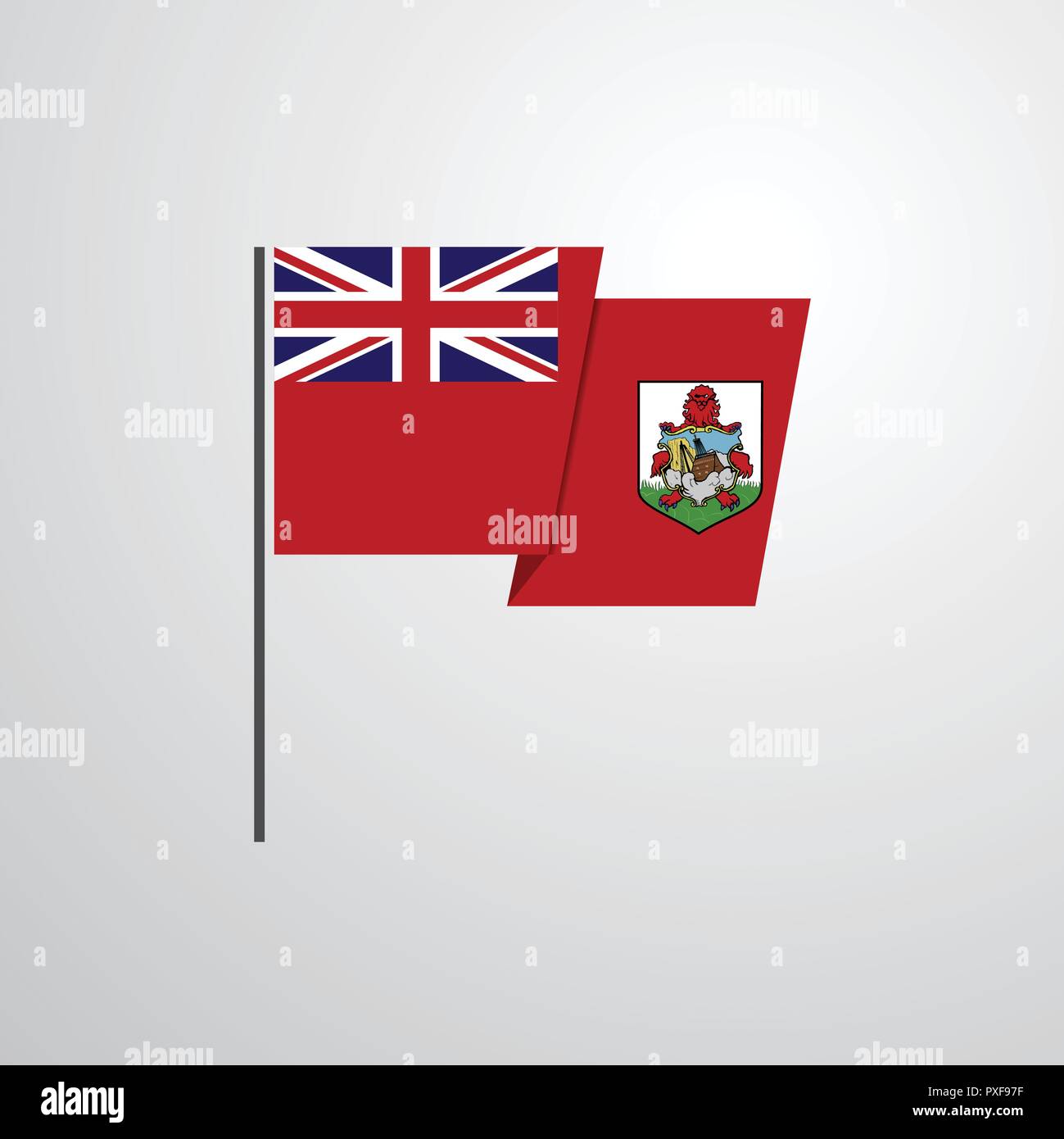 Bermuda waving Flag design vector Stock Vector Image & Art - Alamy