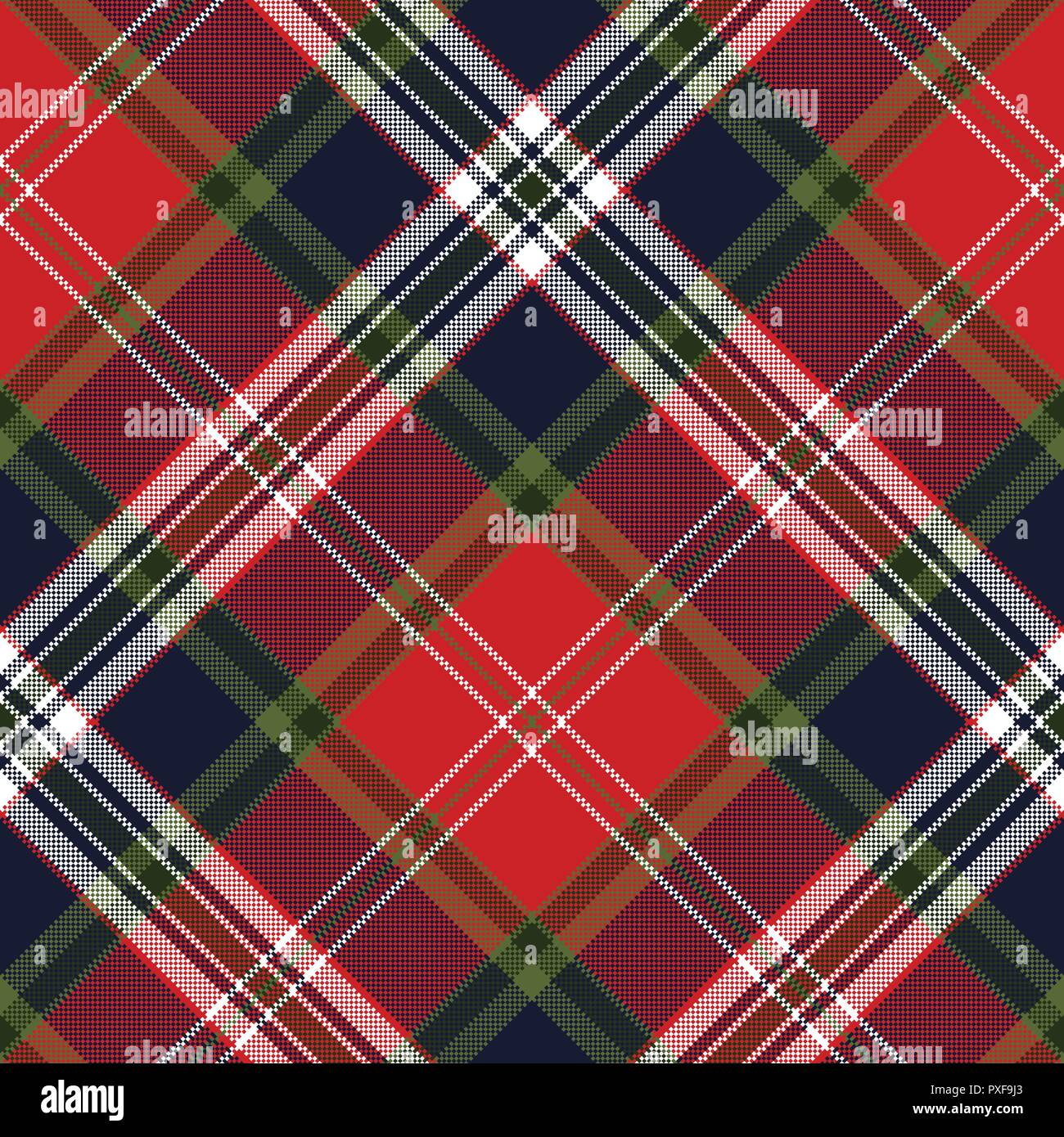 Pixel seamless pattern check fabric texture. Vector illustration Stock ...