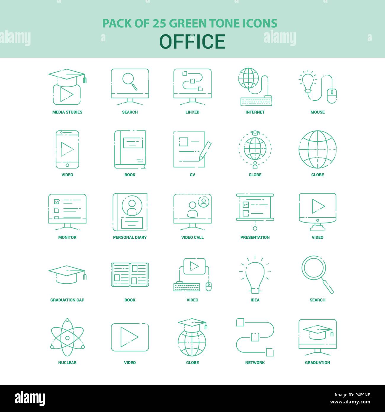 25 Green Office Icon set Stock Vector Image & Art - Alamy