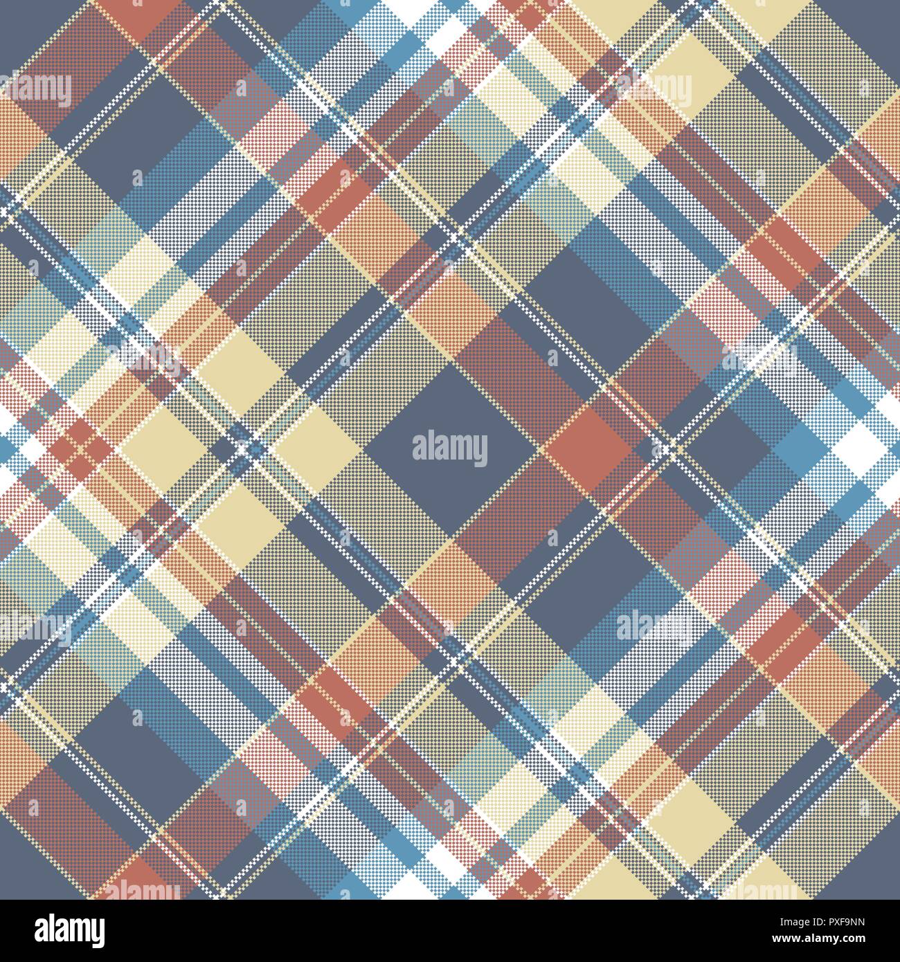 Pixel check plaid seamless fabric texture. Flat design. Vector ...