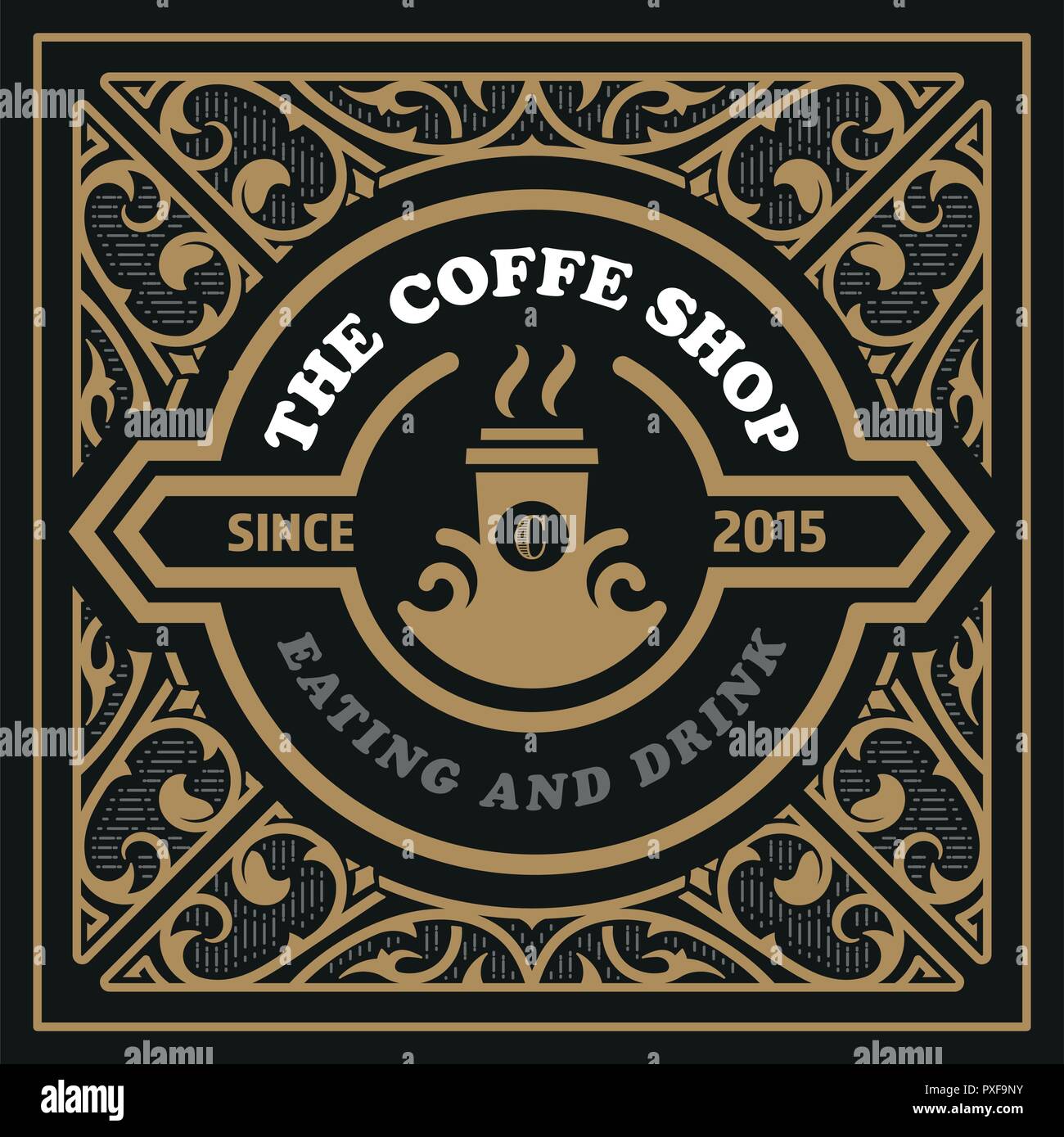 Vector, Coffee Shop label for cafe business Stock Vector Image & Art ...